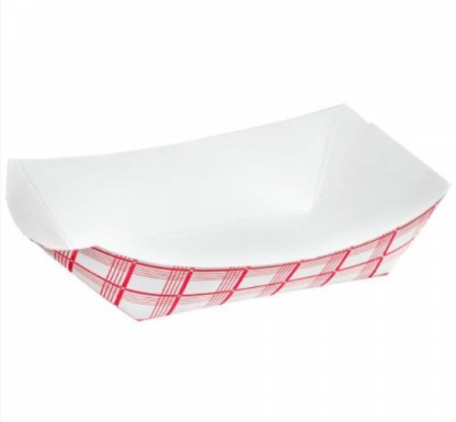 2 LB REDCHECK PAPER FOOD TRAY - MP Plastic Plus